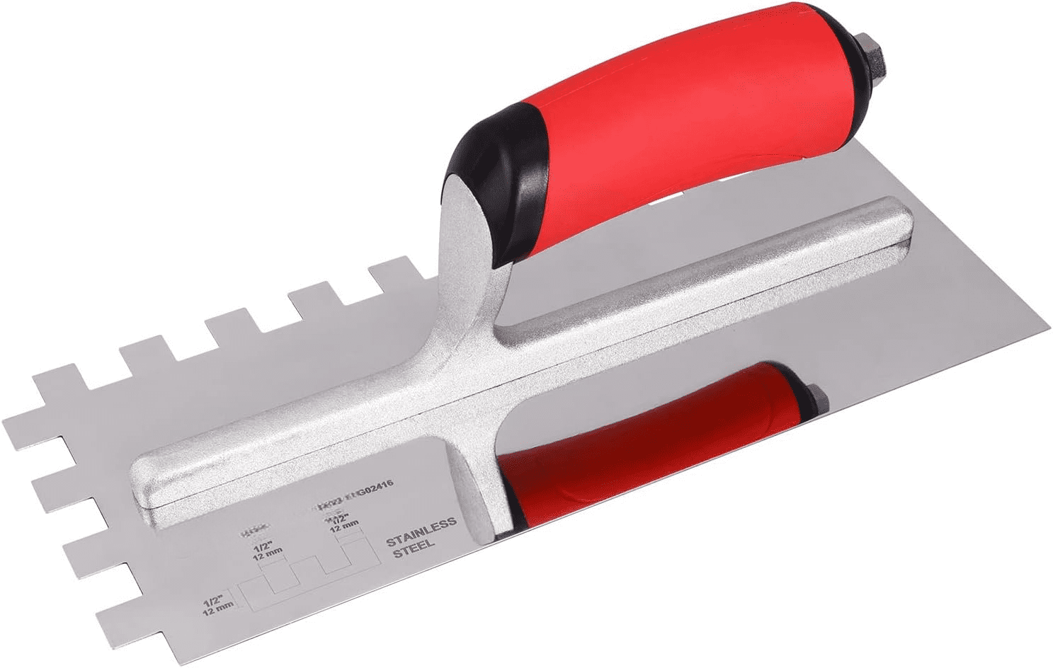 1/2" Square Notch Trowel, Made of Premium Stainless Steel with Soft ...