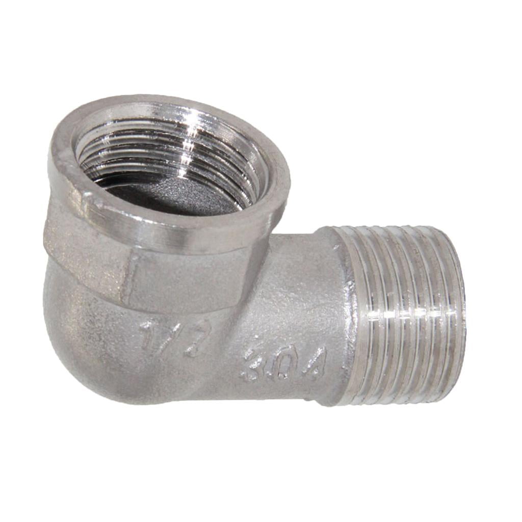 1/2'' Stainless Steel 90 Degree Double End Elbow Fitting Pipe Coupler ...