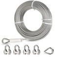 1/2" Stainless Steel Cable, 75ft Wire Rope Cable, 7x19 Strand, 23000lbs ...
