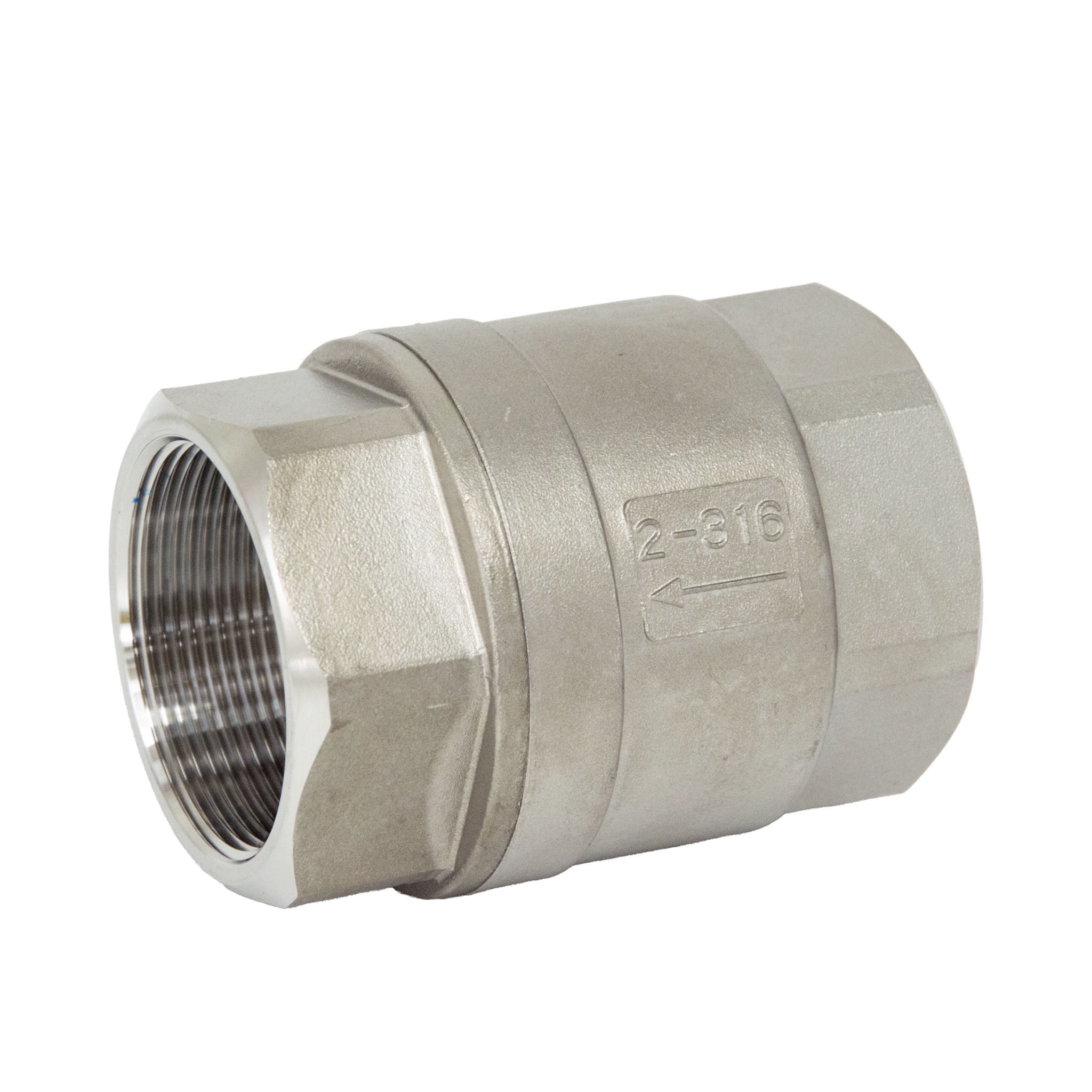 1/2" Stainless Steel Inline Spring 2PC Check Valve 600 PSI, NPT ...