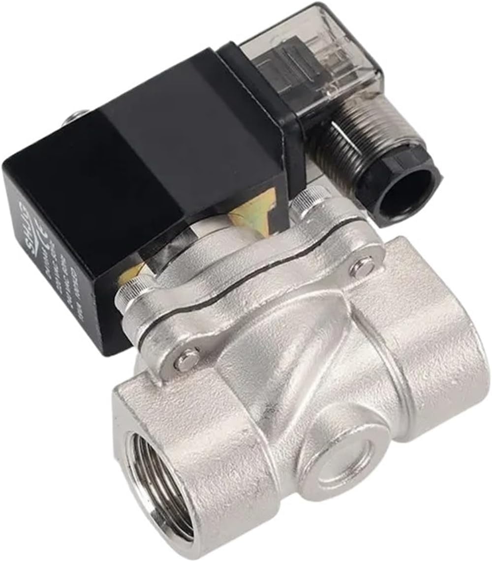 1/2" Stainless Steel Solenoid Valve Waterproof Normally Closed Solenoid Valve With LED Power ...