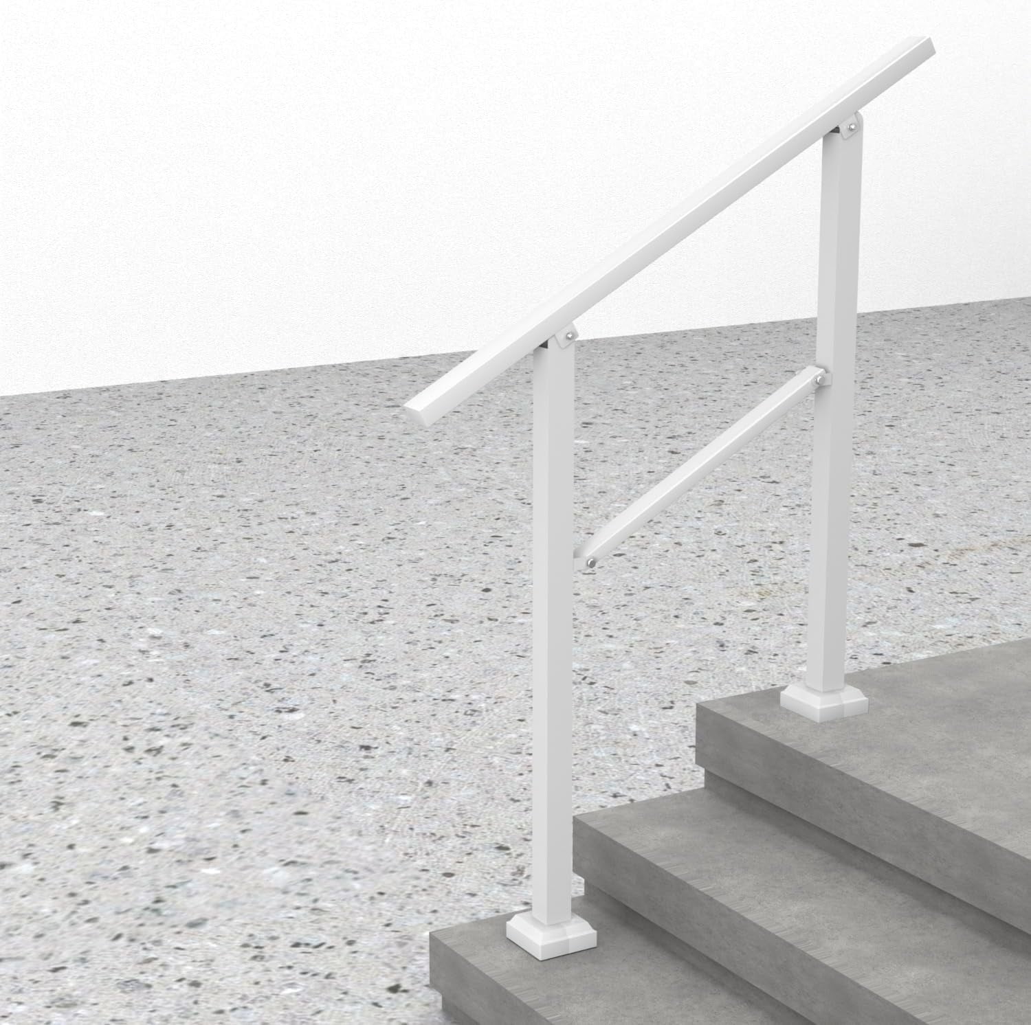 1-2 Step Hand Rails for Outdoor Steps, 2 Step Adjustable Railing for ...