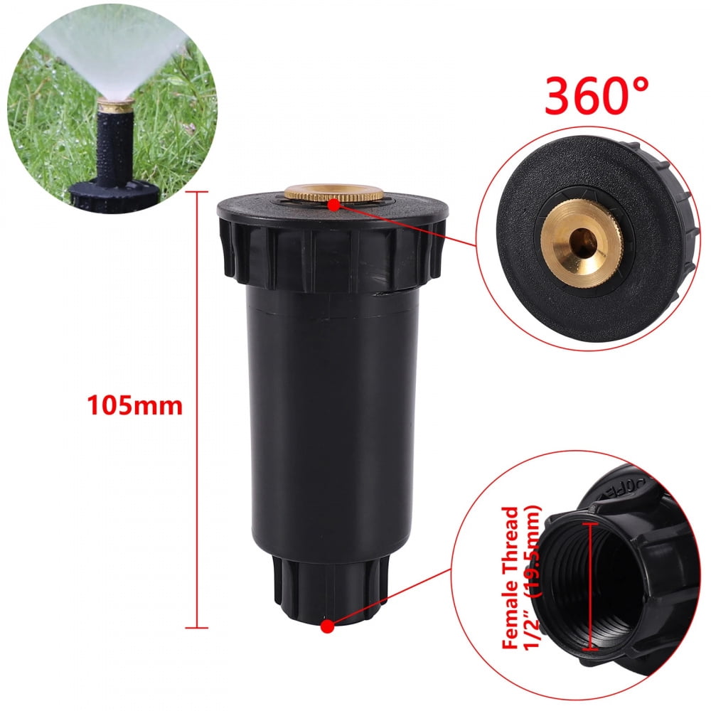1/2" Thread Pop Up Sprinklers 90/180/360 Degree Automatic Stretching ...