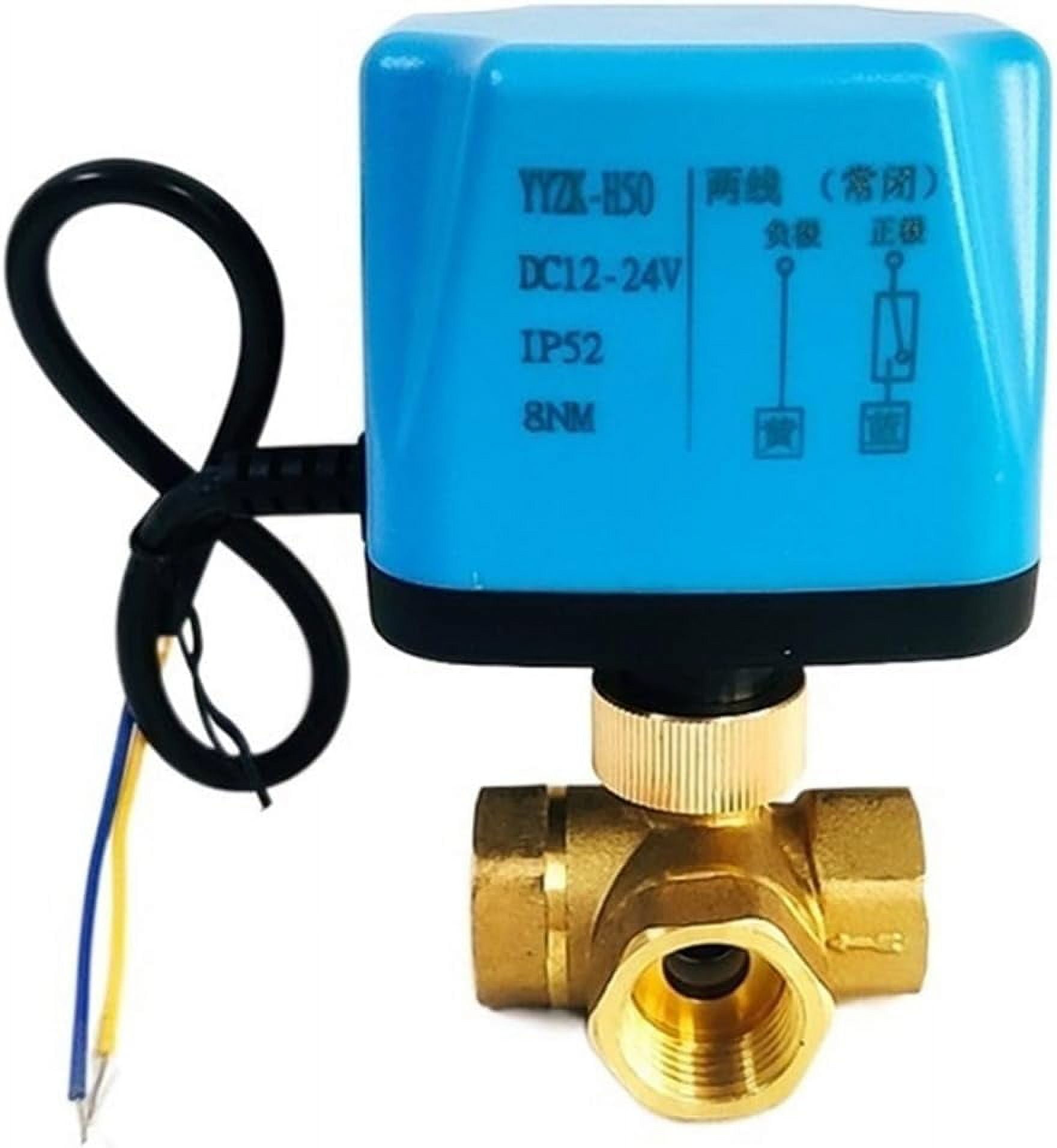 1/2"Three Way 220V 12V 24V 2-wire Brass Electric Ball Valve Normally ...