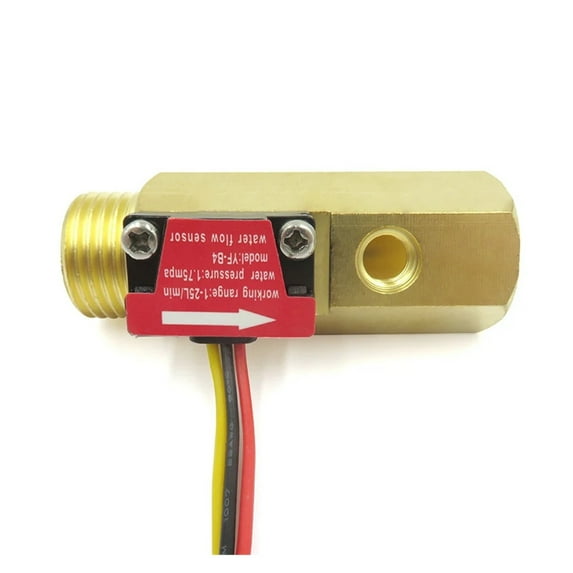 1/2" Water Flow Sensor Brass 1.75MPa Hall Sensor Pulse Flowmeter DC5 ...