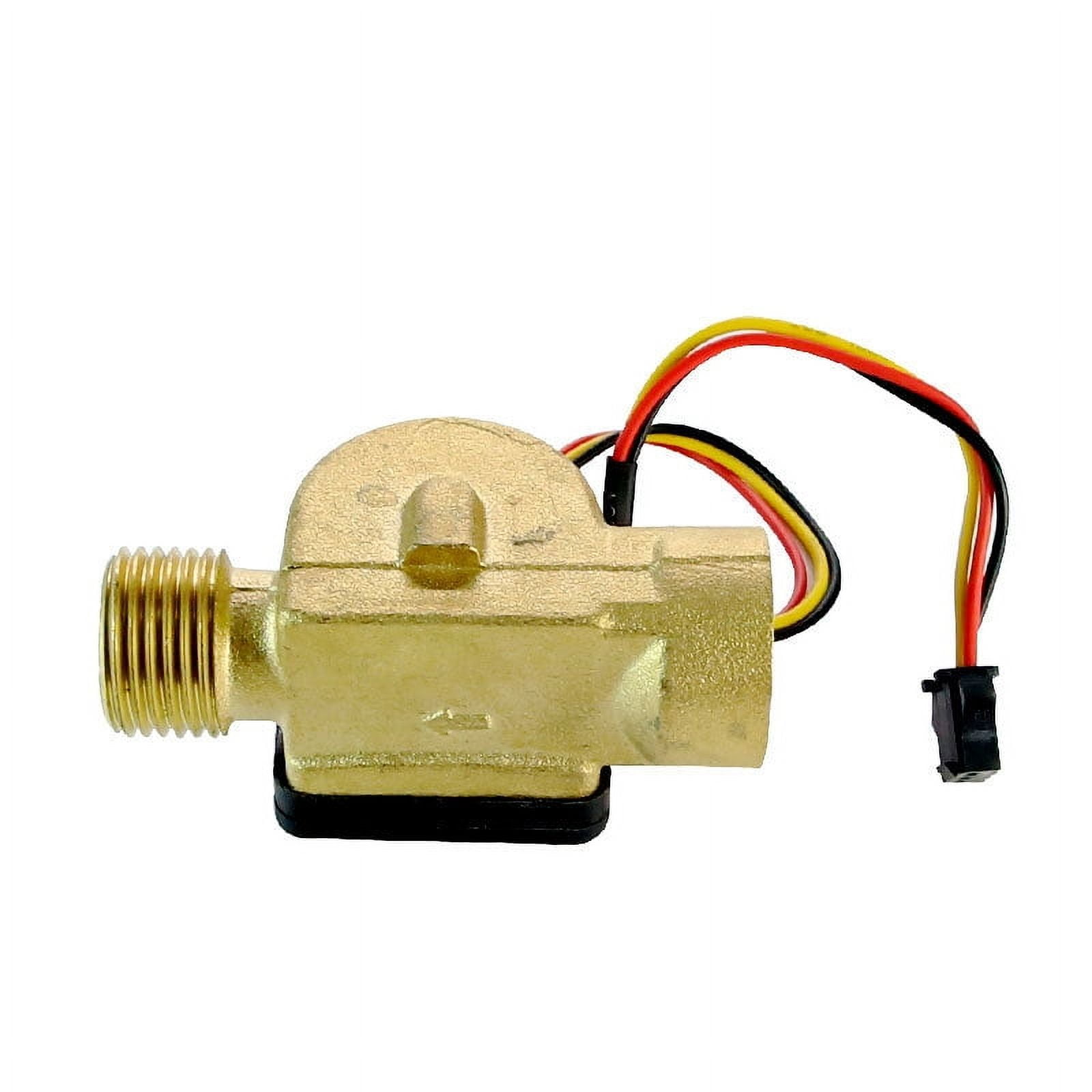 1/2" Water Flow Sensor Brass 1.75MPa Hall Sensor Turbine Pulse ...