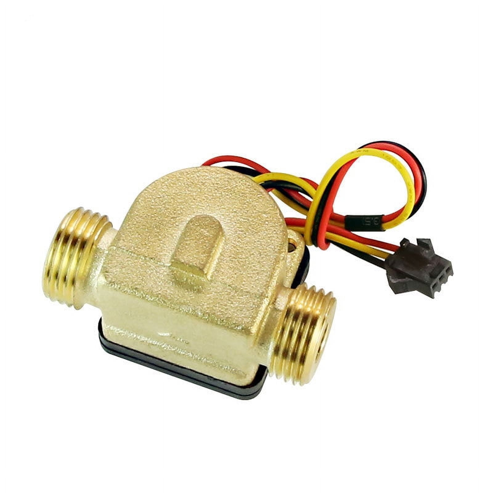 1/2" Water Flow Sensor Brass 1.75MPa Hall Sensor Turbine Pulse ...