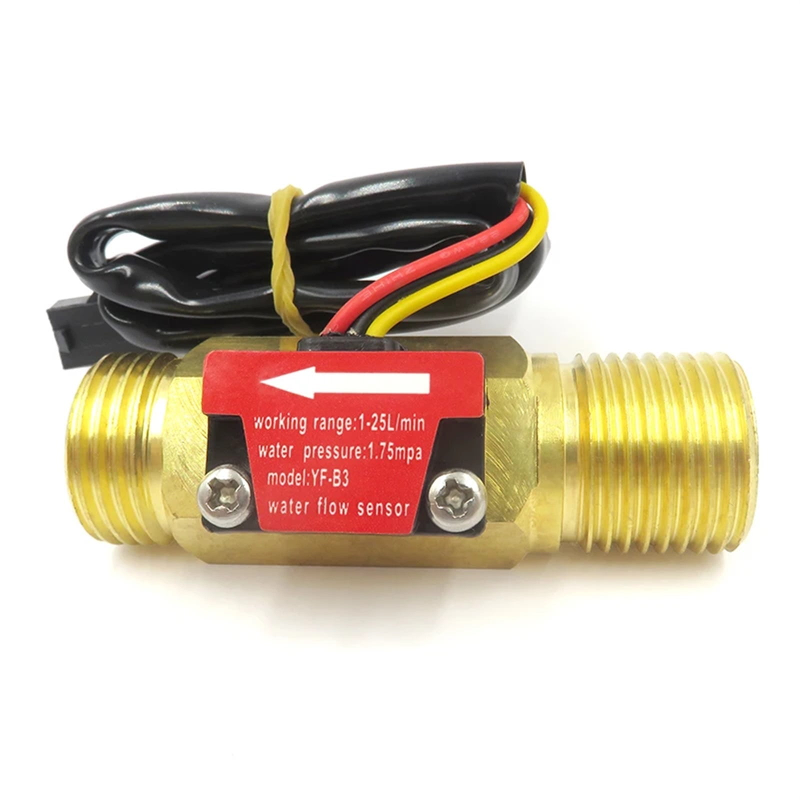 1/2" Water Flow Sensor Brass External Thread DN15 Hall Sensor Turbine ...