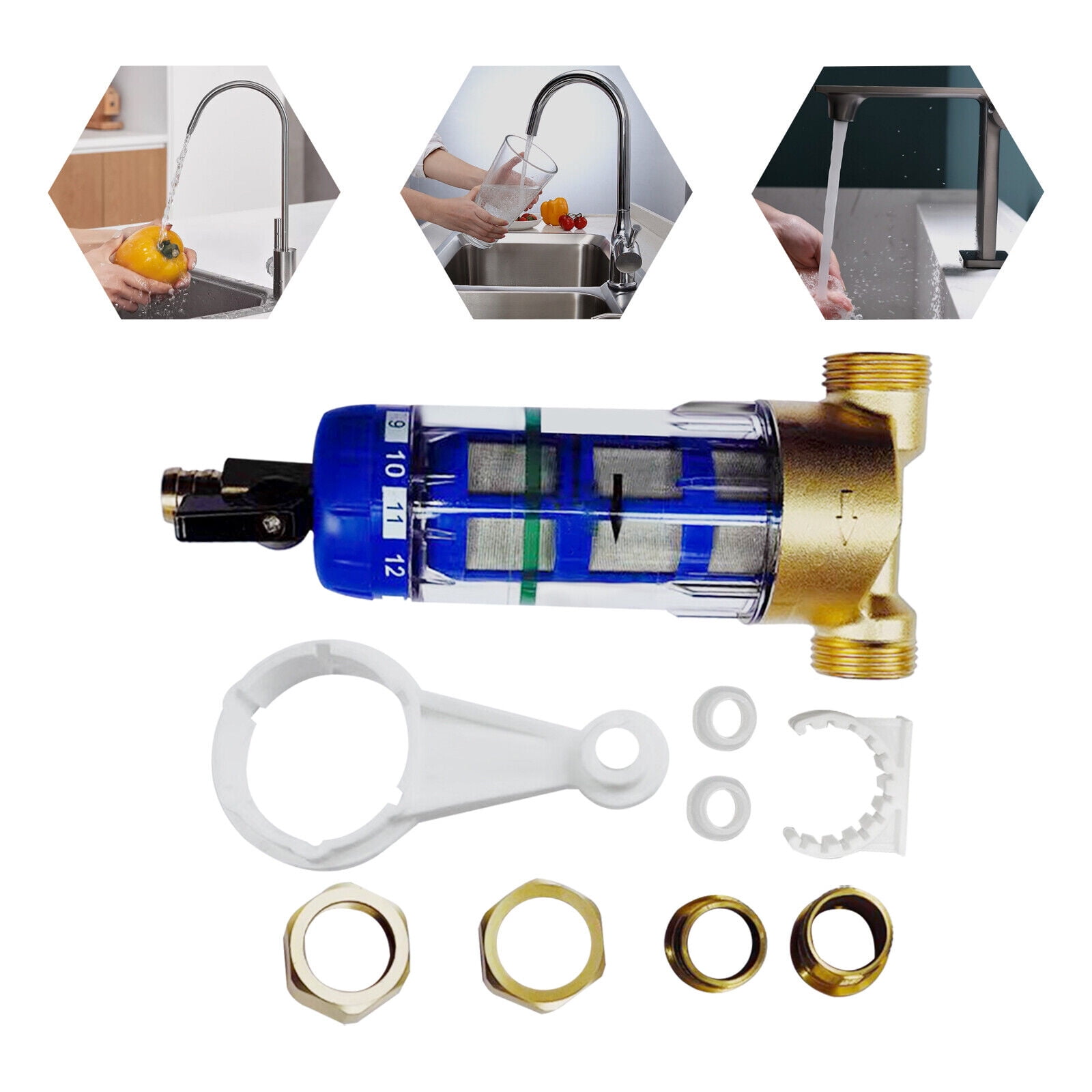 1/2" Whole House Water Pre-Filter System Reusable Spin Down Sediment ...