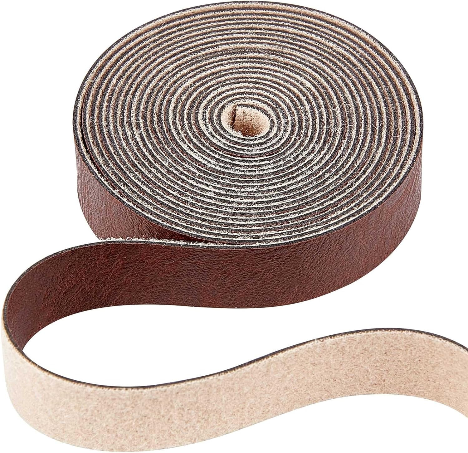 1/2" Wide Grain Buffalo Leather Strips 79" Long Brown 1.2mm Thick ...