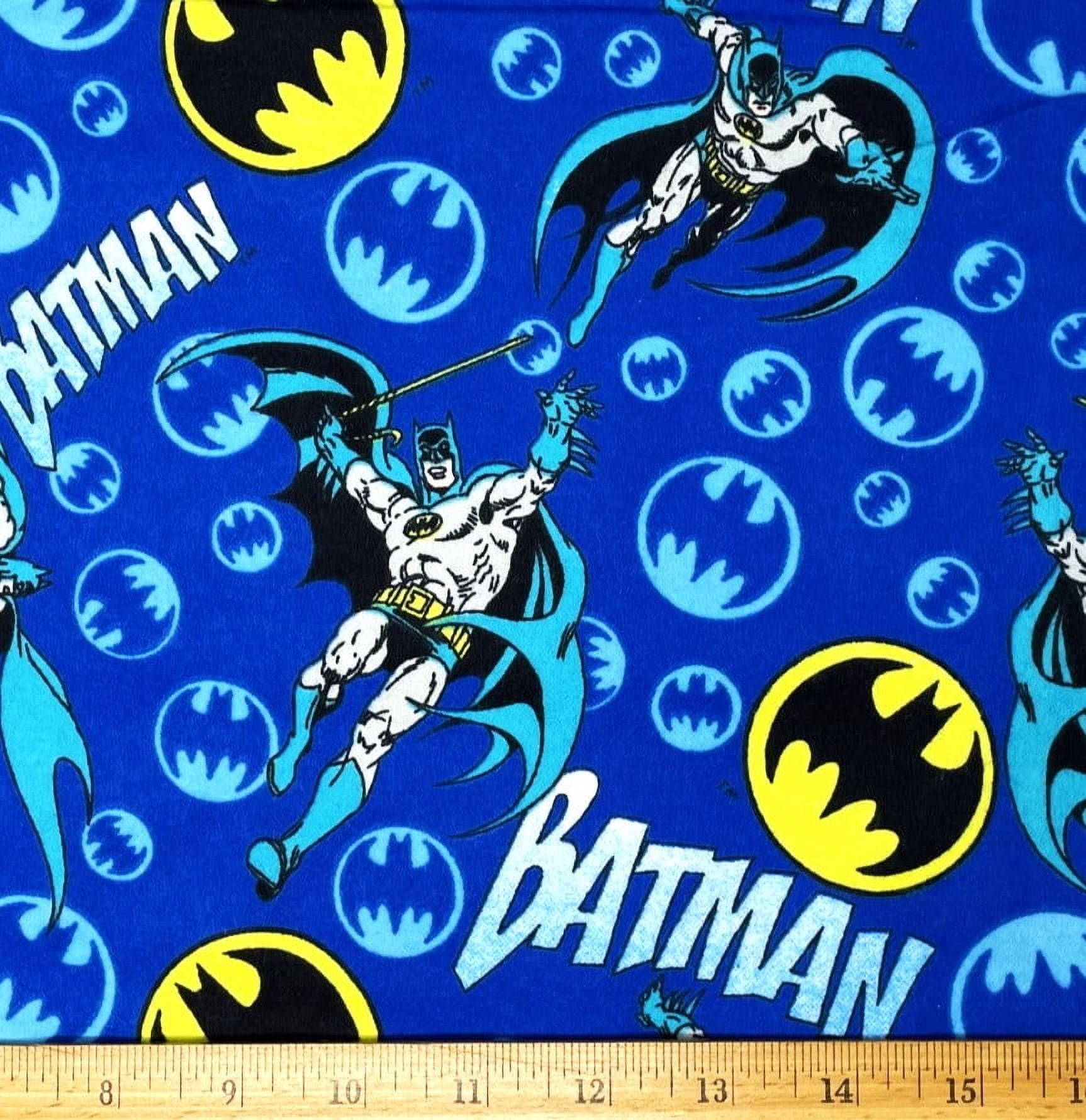 1/2 Yard - DC Comics Batman on Blue Flannel Fabric - Luke Skywalker ...