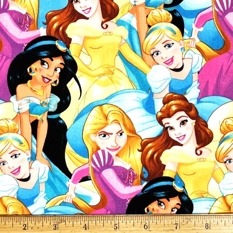 1/2 Yard - Disney Princess Cotton Fabric - Belle Jasmine Rapunzel ...