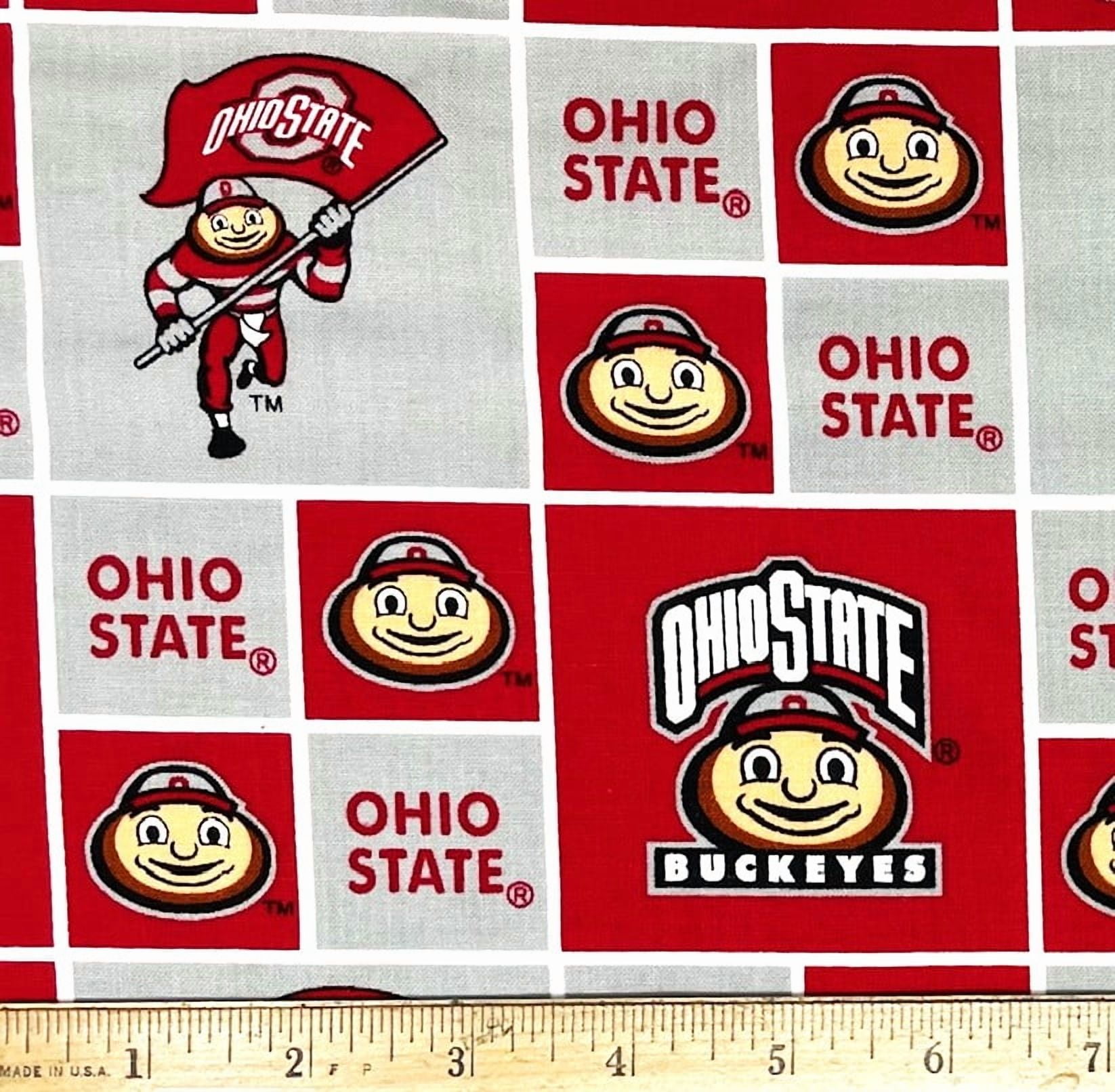 1/2 Yard - OSU Ohio State Buckeyes Brutus Block Cotton Fabric (Great ...
