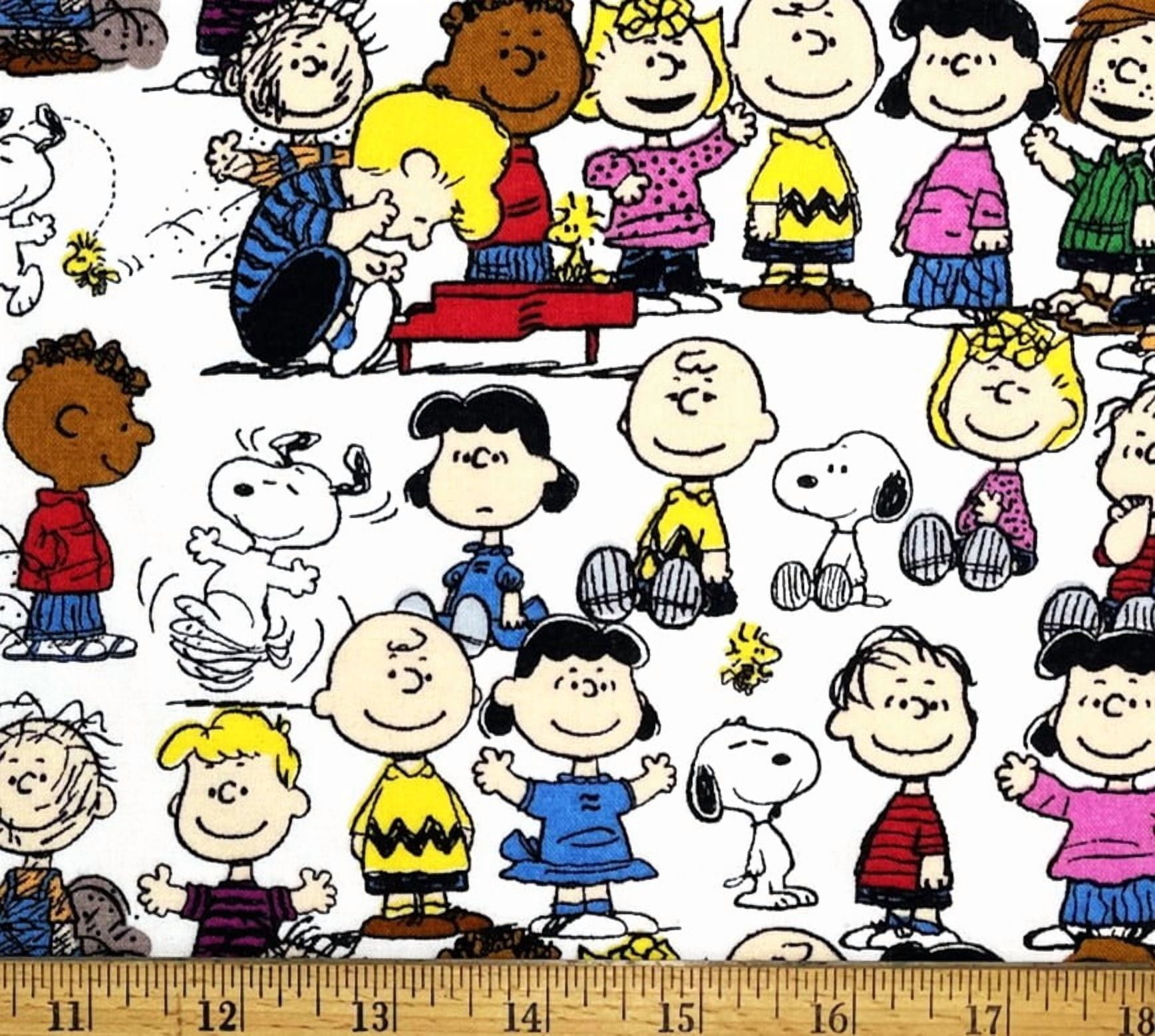 1/2 Yard - Peanuts Snoopy Charlie Brown Linus & All the Gang Cotton ...