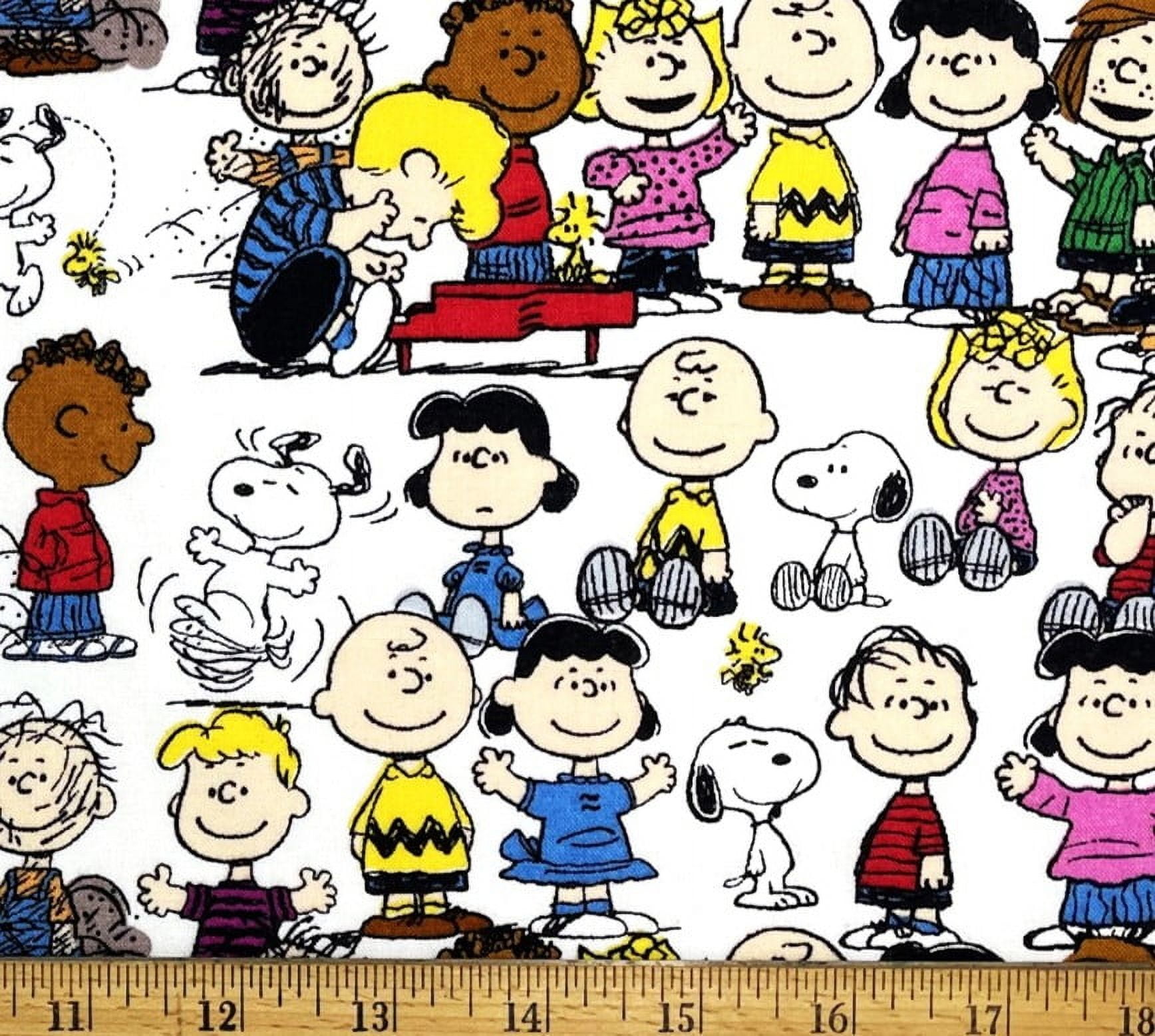 1/2 Yard - Peanuts Snoopy Charlie Brown Linus & All the Gang Cotton ...