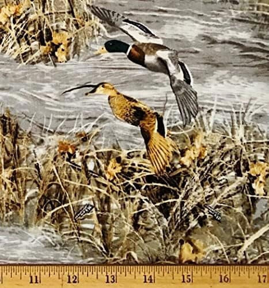 1/2 Yard - Realtree Geese Ducks & Fish Cotton Fabric (Great for ...
