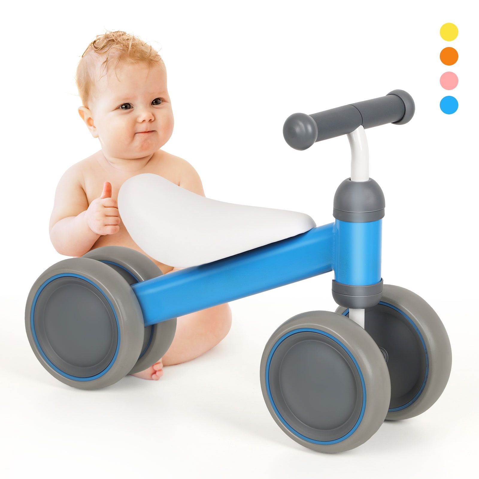 1-2 Year Old Baby Four-Wheel Balance Bike | Anti-Tipping Design Toddler Walker | Safe Learning ...