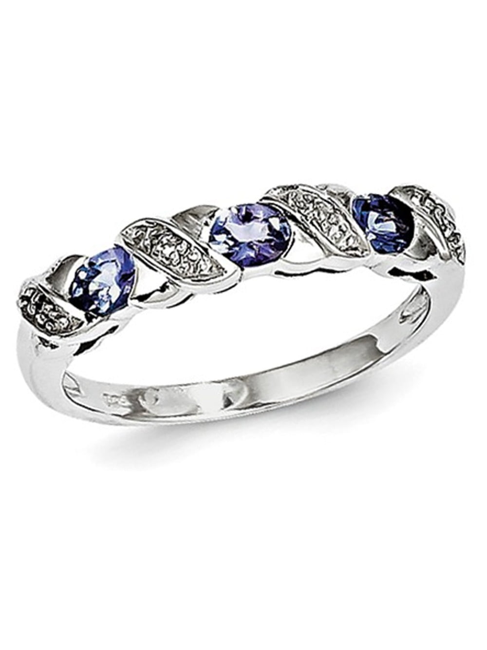 1/2 carat (Ctw) Tanzanite Ring Band in Sterling Silver - Walmart.com
