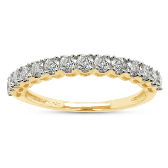 AFFY 0.50CT Moissanite Diamond Half Eternity Band Ring for Women 14K ...