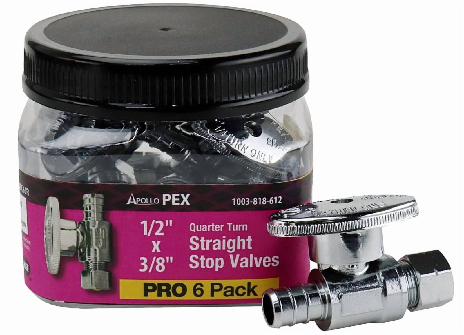 1/2 in. Chrome-Plated Brass PEX-B Barb X 3/8 in. Compression Quarter ...