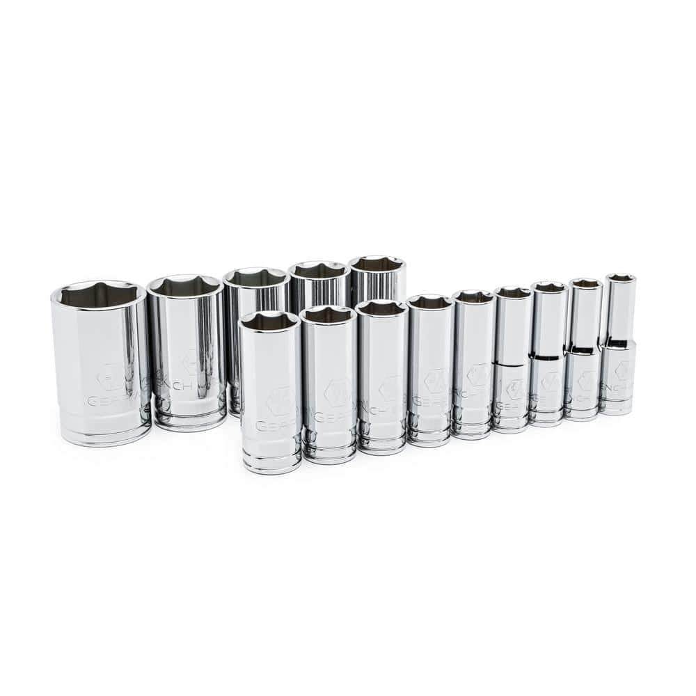 1/2 in. Drive 6-Point Deep SAE Socket Set (14-Piece) - Walmart.com