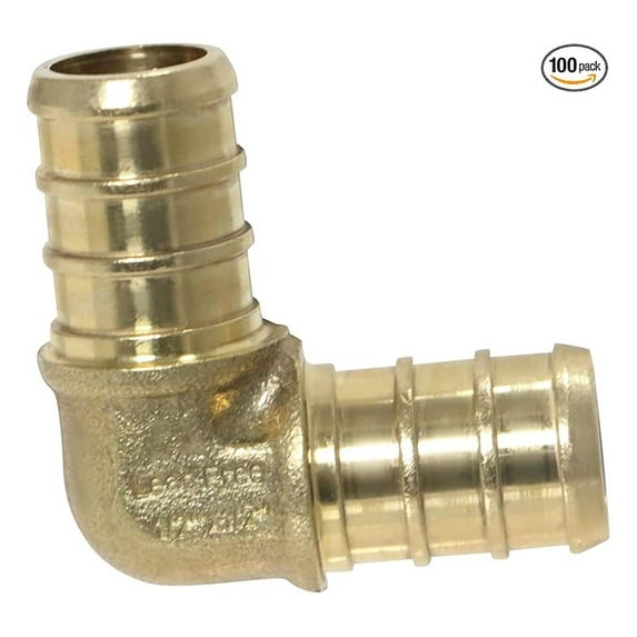 1/2 in Pex Elbow, Brass Pex B Crimp Fittings, 100 Pieces - Walmart.com