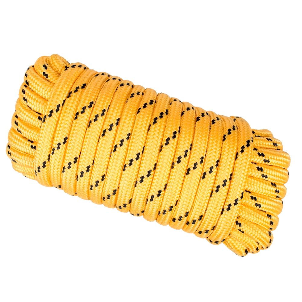 1/2 in. x 50 lbs. Polypropylene Diamond Braid Rope Yellow Multicolor ...
