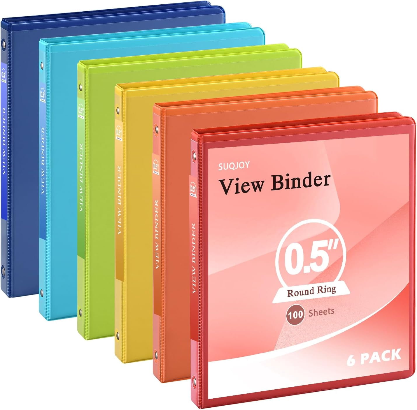 1/2 inch 3-Ring Binder, 0.5-inch Round Ring Binder with 2 Inside ...