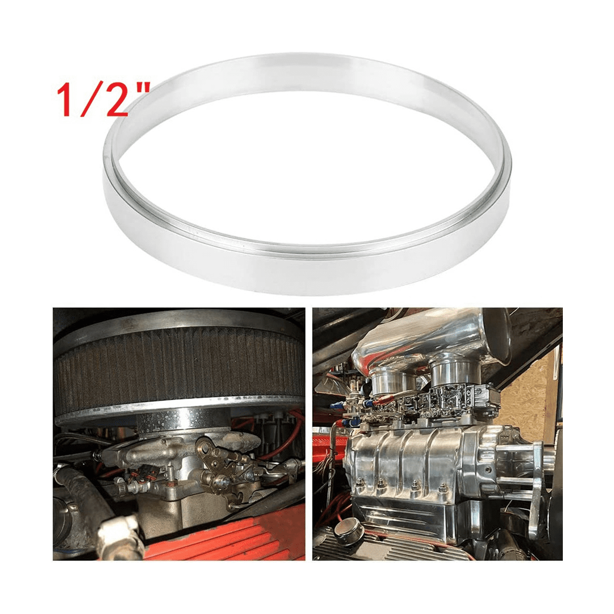 1/2 inch Aluminum Air Cleaner Spacer Fits Edelbrock Holley Riser SBC ...