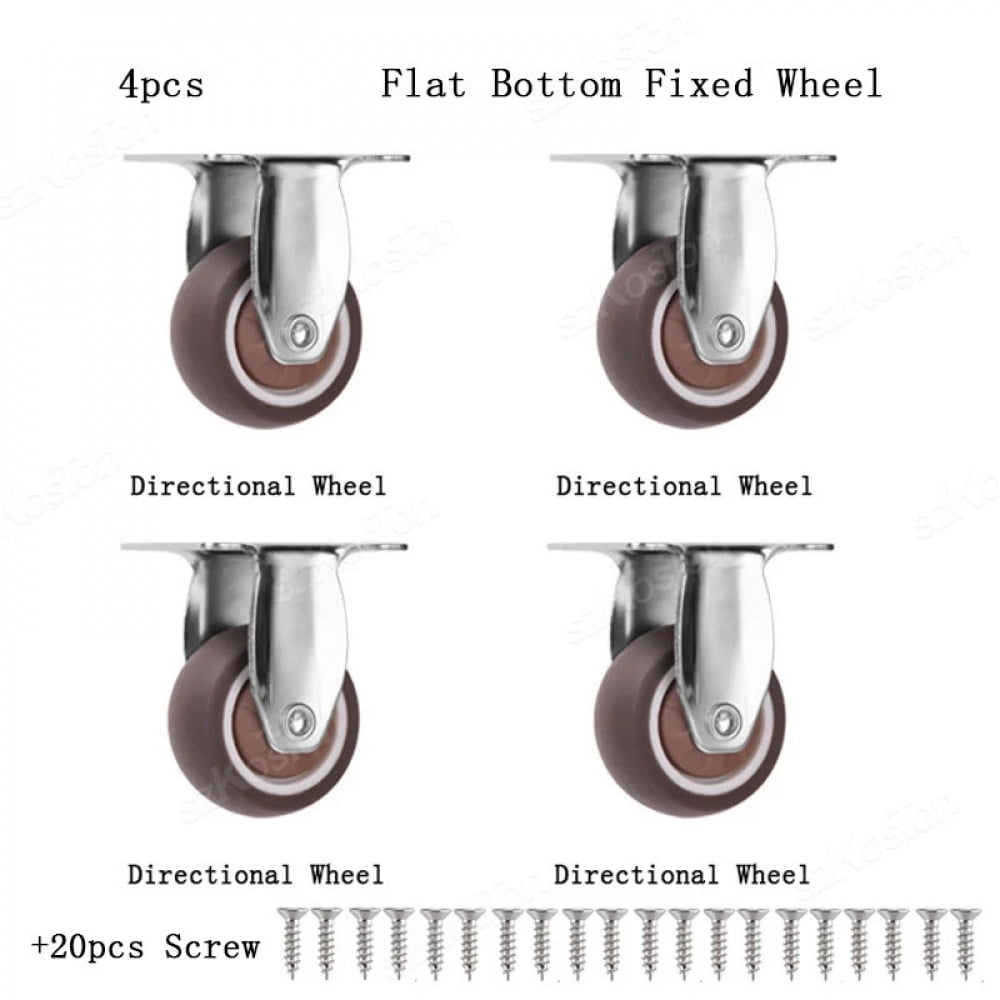 1-2 inch Casters Set of 4 Rubber Small Caster Wheels for Heavy Duty ...