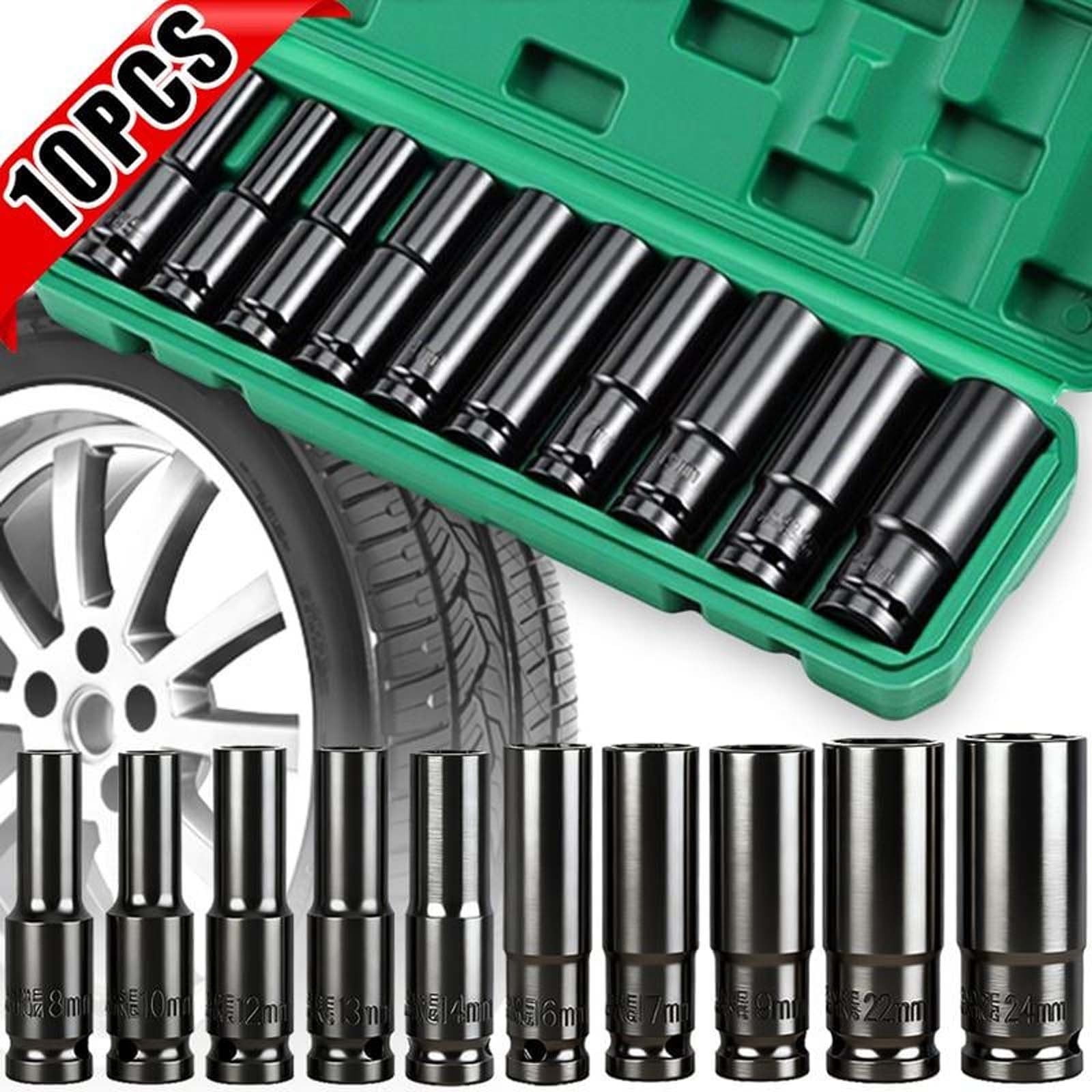 1/2-inch Drive Socket Set, Extended Socket Wrench Auto Repair Kit ...