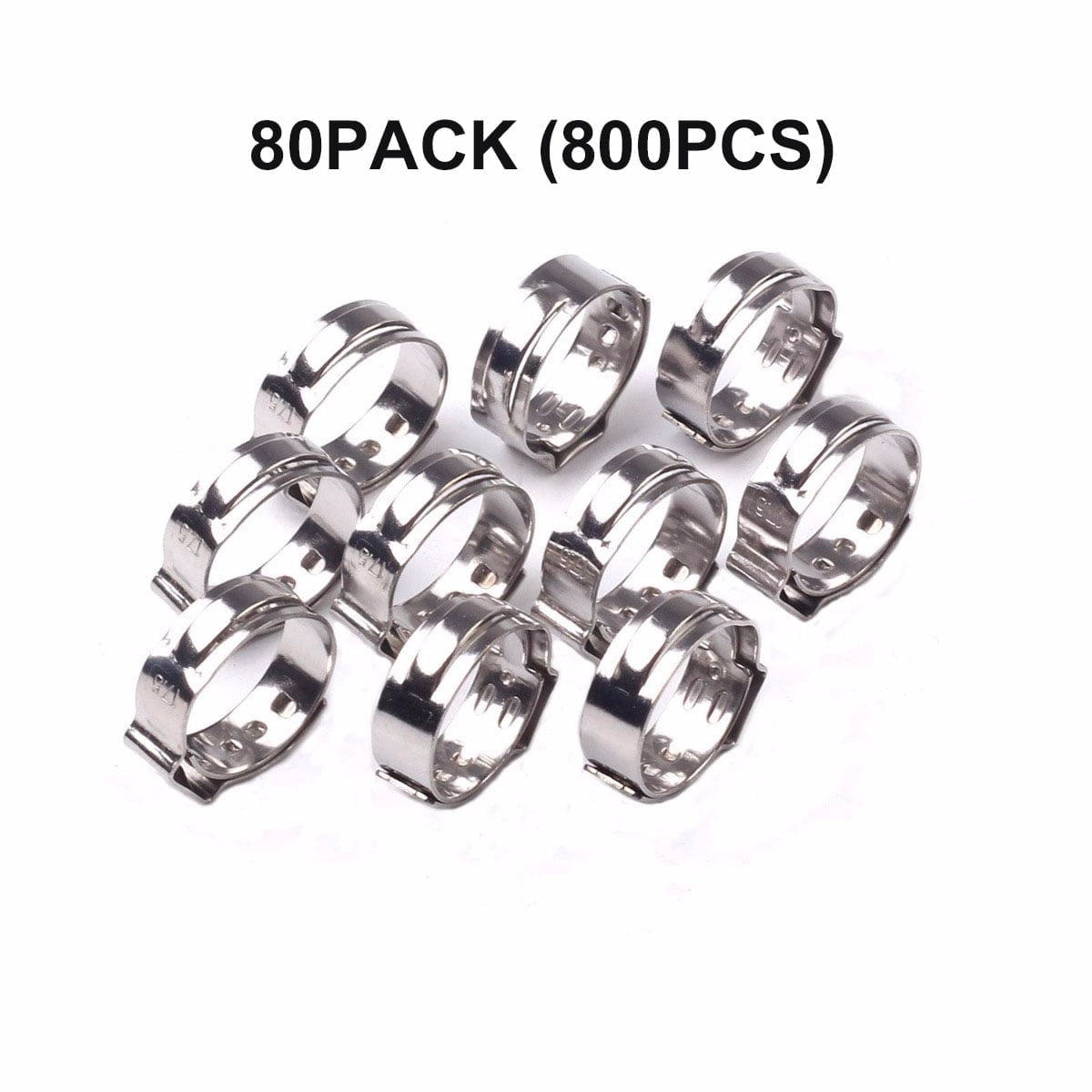 1/2" inch PEX 304 Stainless Steel Clamp Cinch Rings Crimp Pinch Fitting ...