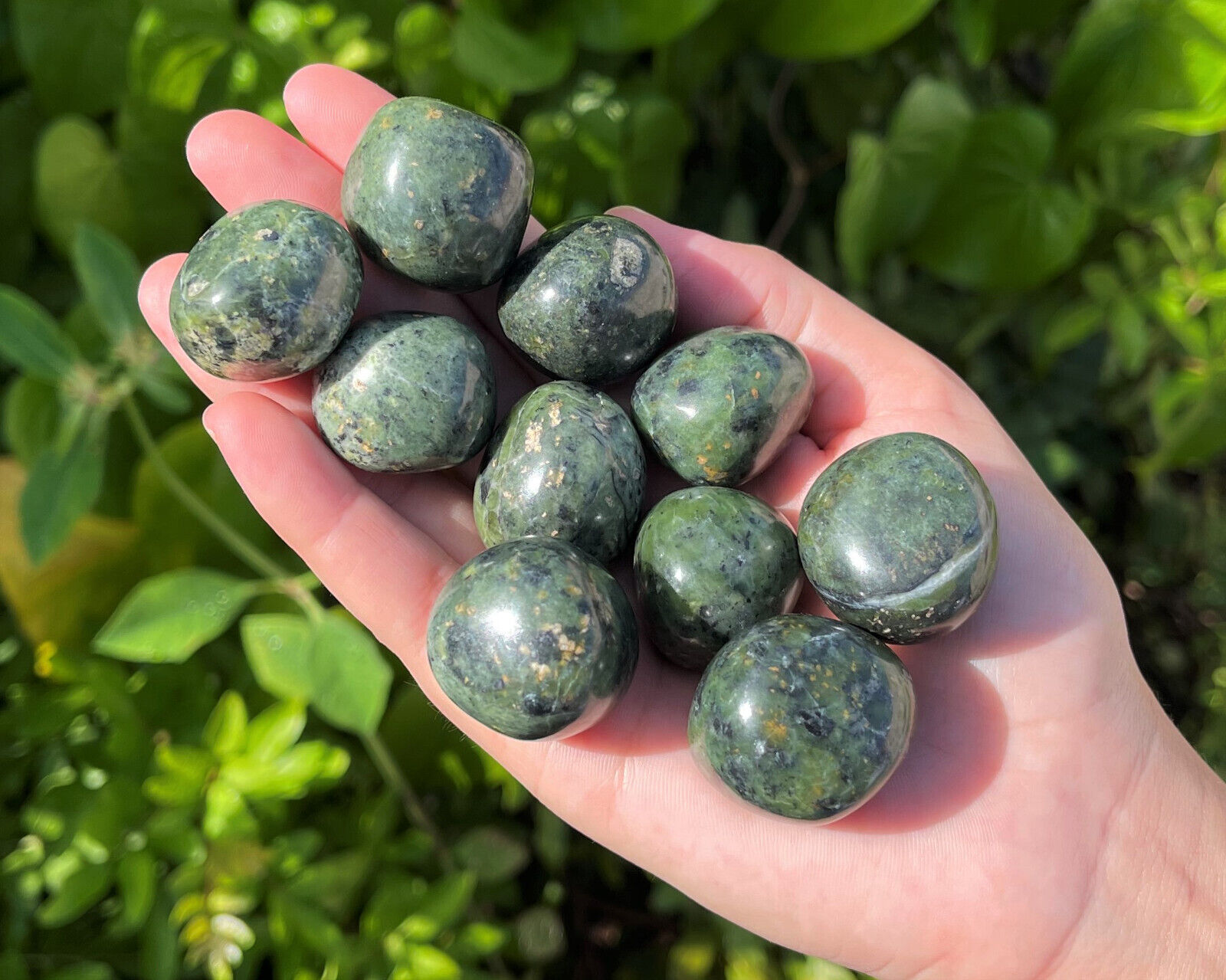 1/2 lb Nephrite Jade Tumbled Stones: Medium 0.75' - 1"( Crystal Healing ...