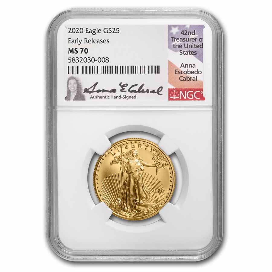 1/2 oz American Gold Eagle MS-70 NGC (Random Year/Signature) - Walmart.com