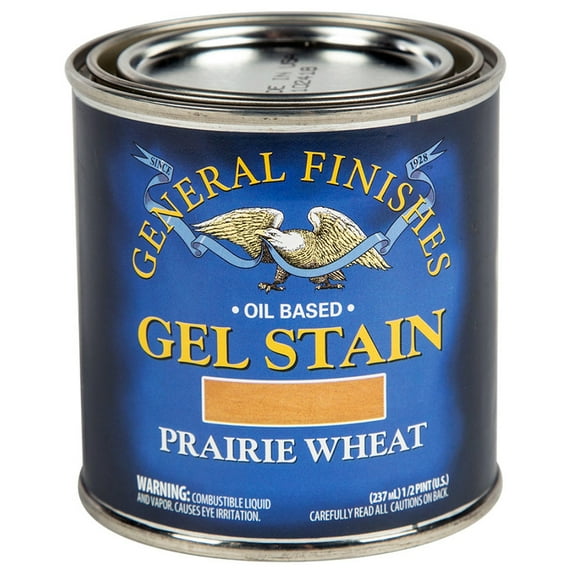 General Finishes Prairie Wheat Gel Stain, 1/2 pt, Heavy Bodied, Oil-Based, Ideal for Wood ...