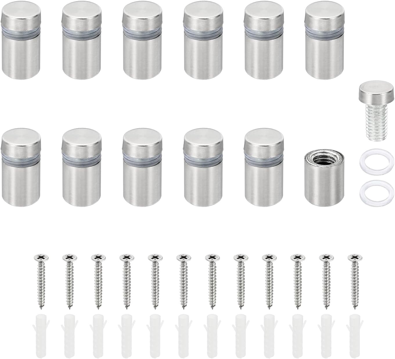 1/2 x 0.8 inch Sign Standoff Screws, 12 Set Stainless Steel Wall ...