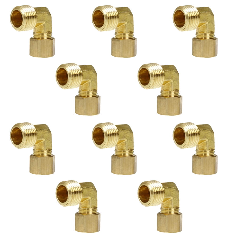 1/2" x 1/2" Compression x Male NPT 90 Degree Forged Elbow Brass Fitting ...
