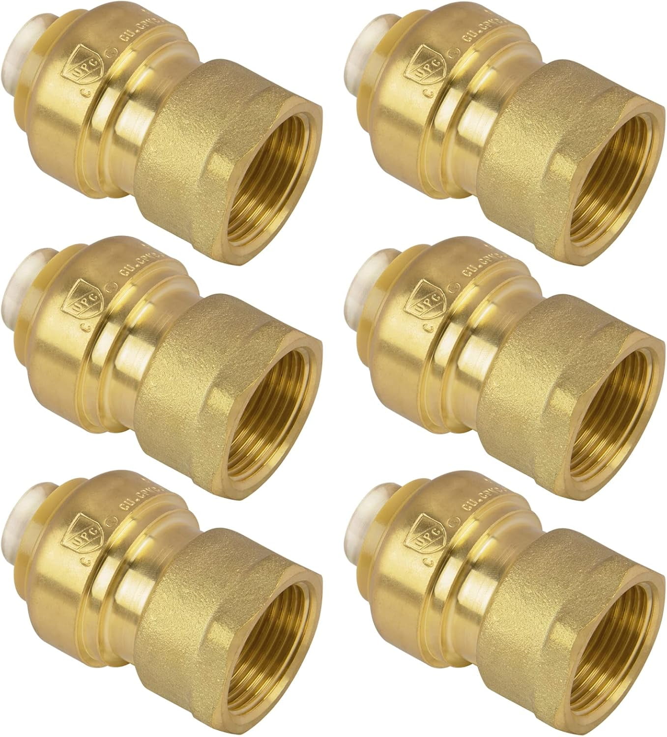 1/2" x 1/2" NPT Female Adapter for PEX, Copper, CPVC Pipe, Push to ...
