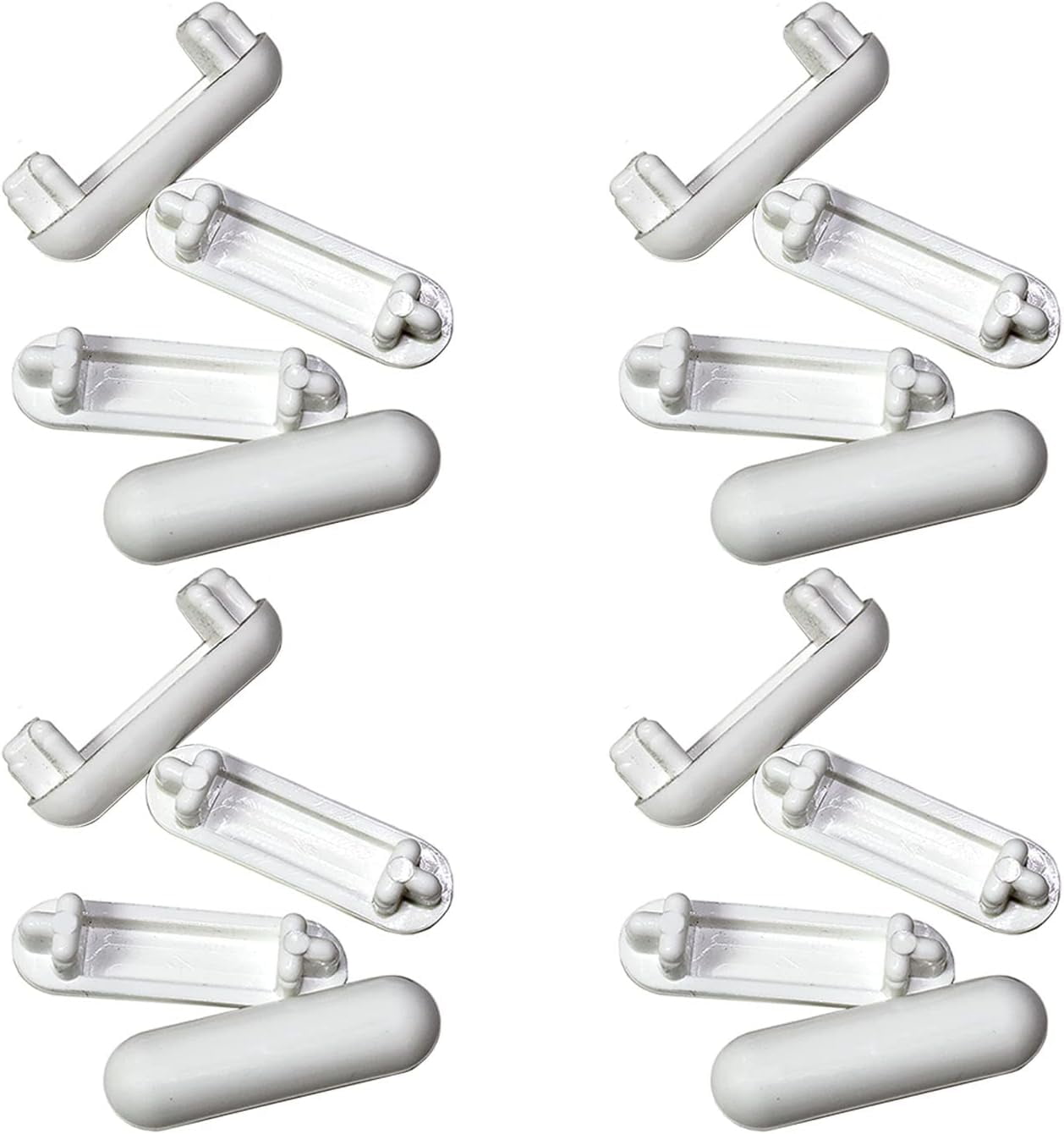 1/2" x 1-3/4" Racetrack Dome Insert for Patio Chair Glide White 16pcs ...