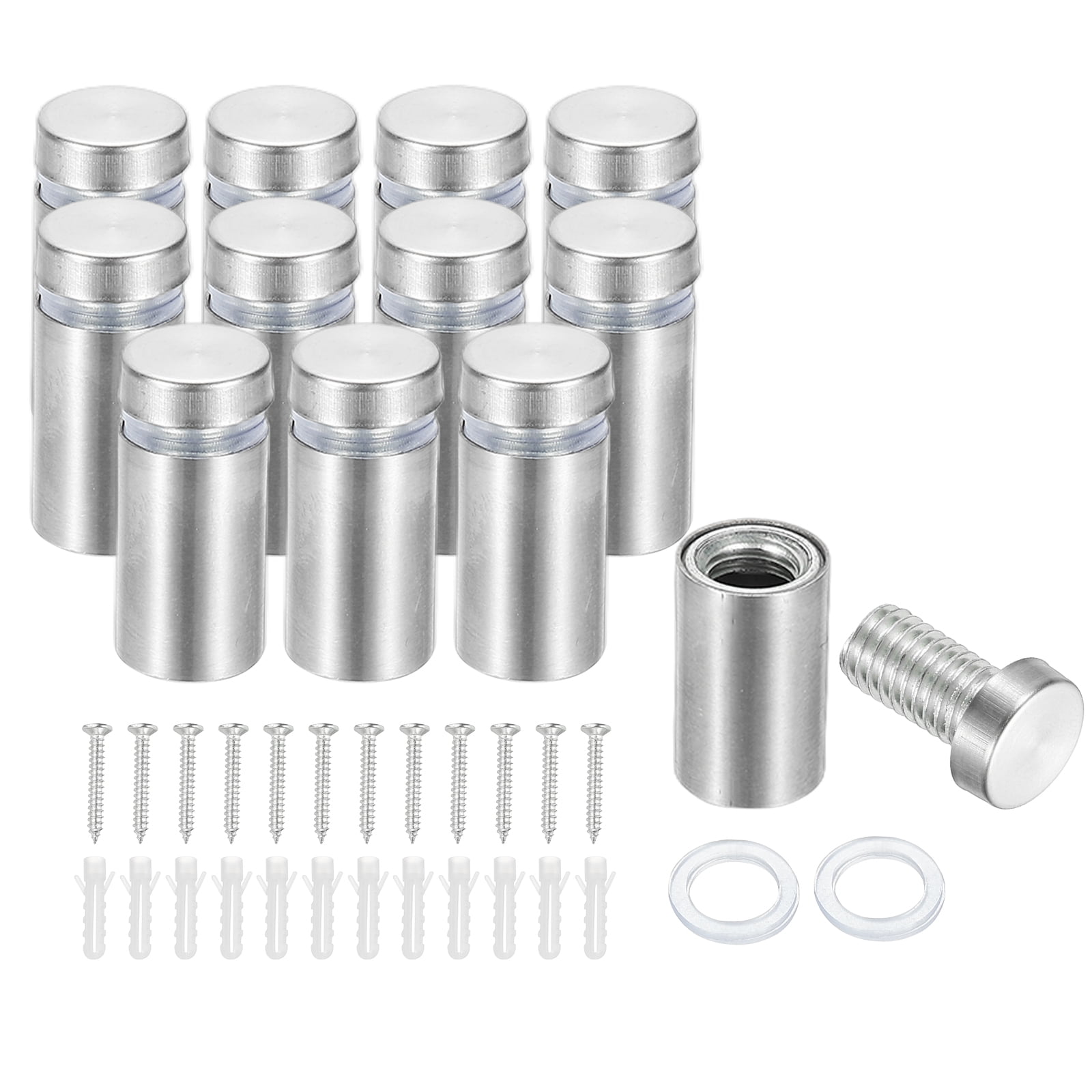 1/2" x 1" Standoff Screws, 12 Pack Stainless Steel Wall Mount Sign ...