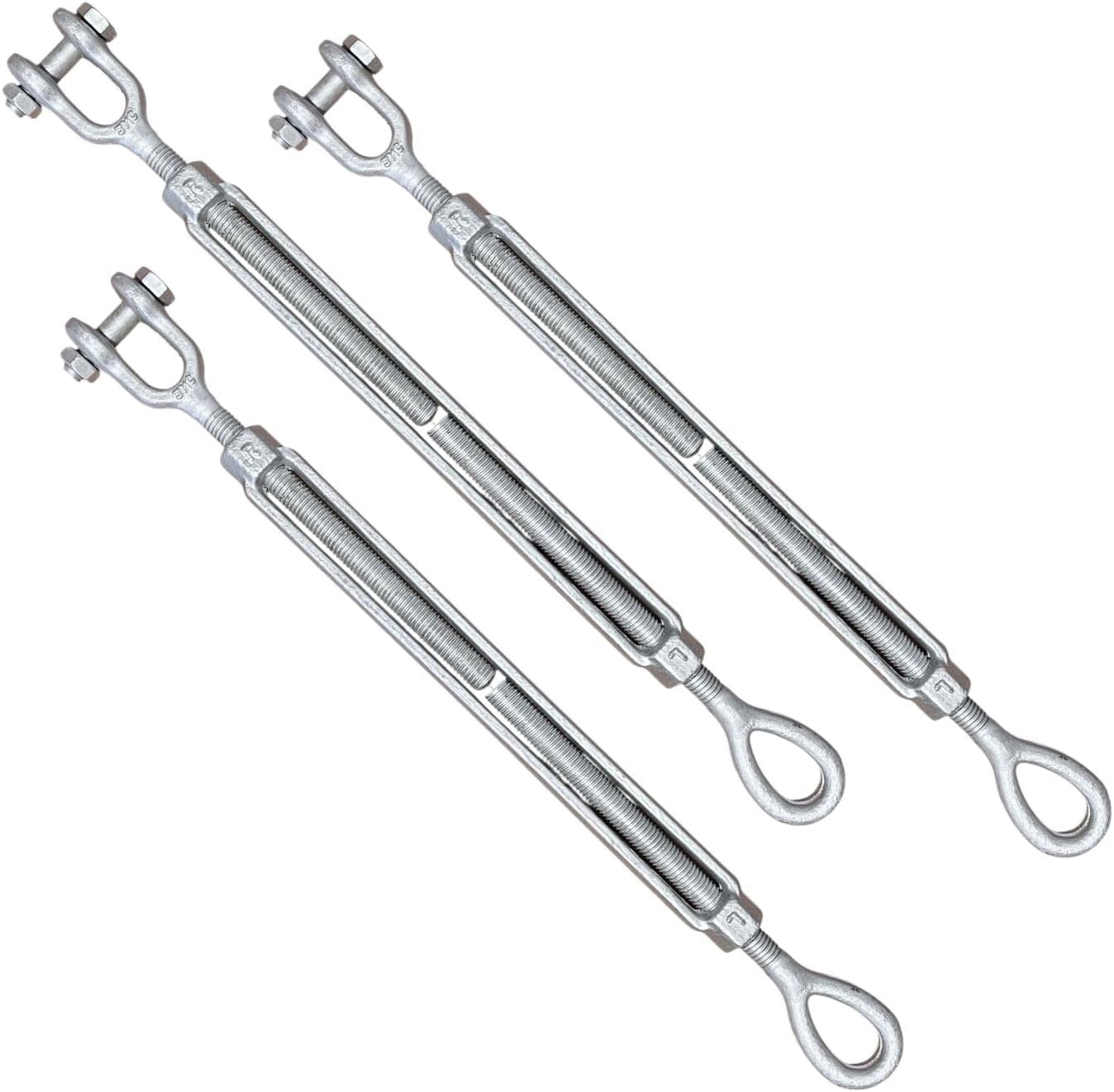 1/2" x 12" Drop Forged/Hot Dipped Galvanized Steel Eye/Jaw Turnbuckles ...