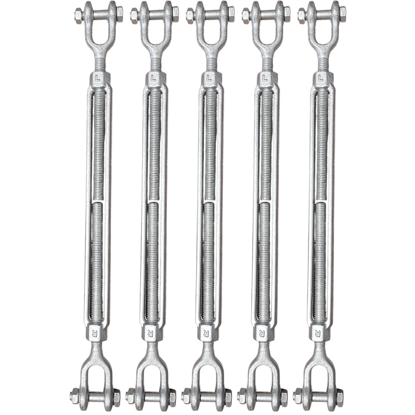 1/2" x 12" Drop Forged/Hot Dipped Galvanized Steel Jaw/Jaw Turnbuckles ...
