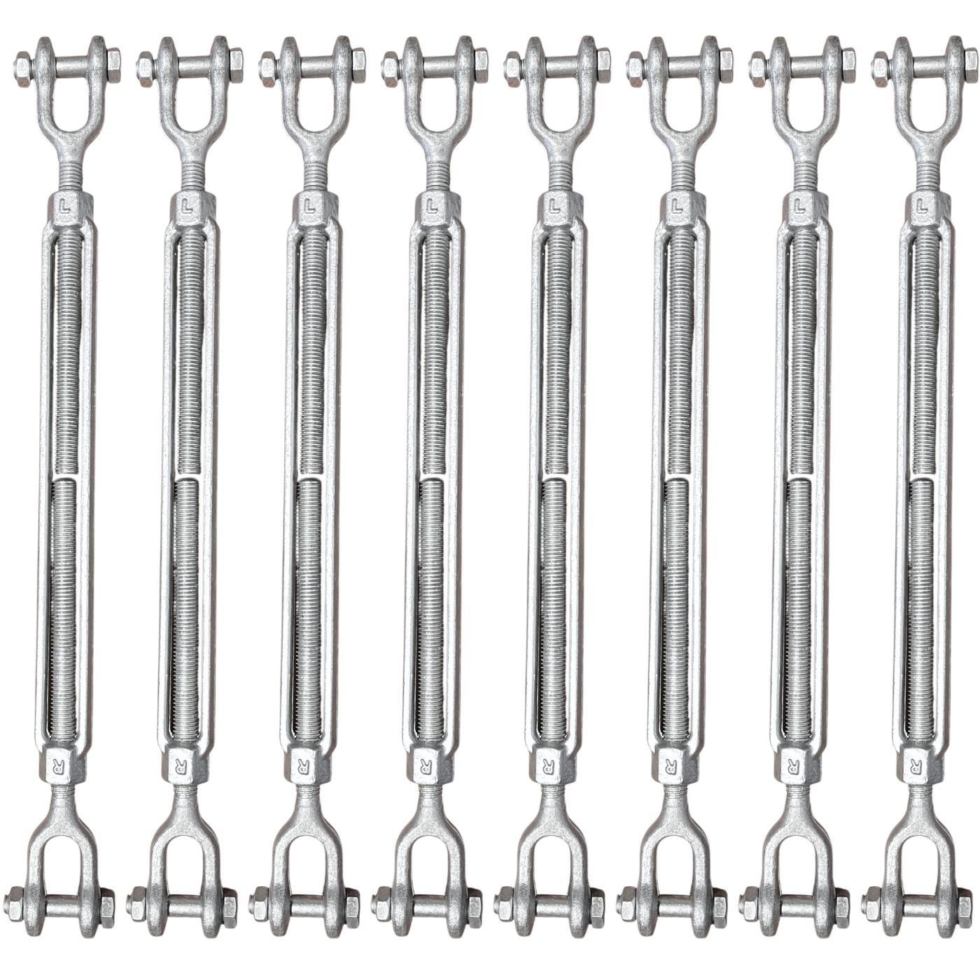 1/2" x 12" Drop Forged/Hot Dipped Galvanized Steel Jaw/Jaw Turnbuckles ...