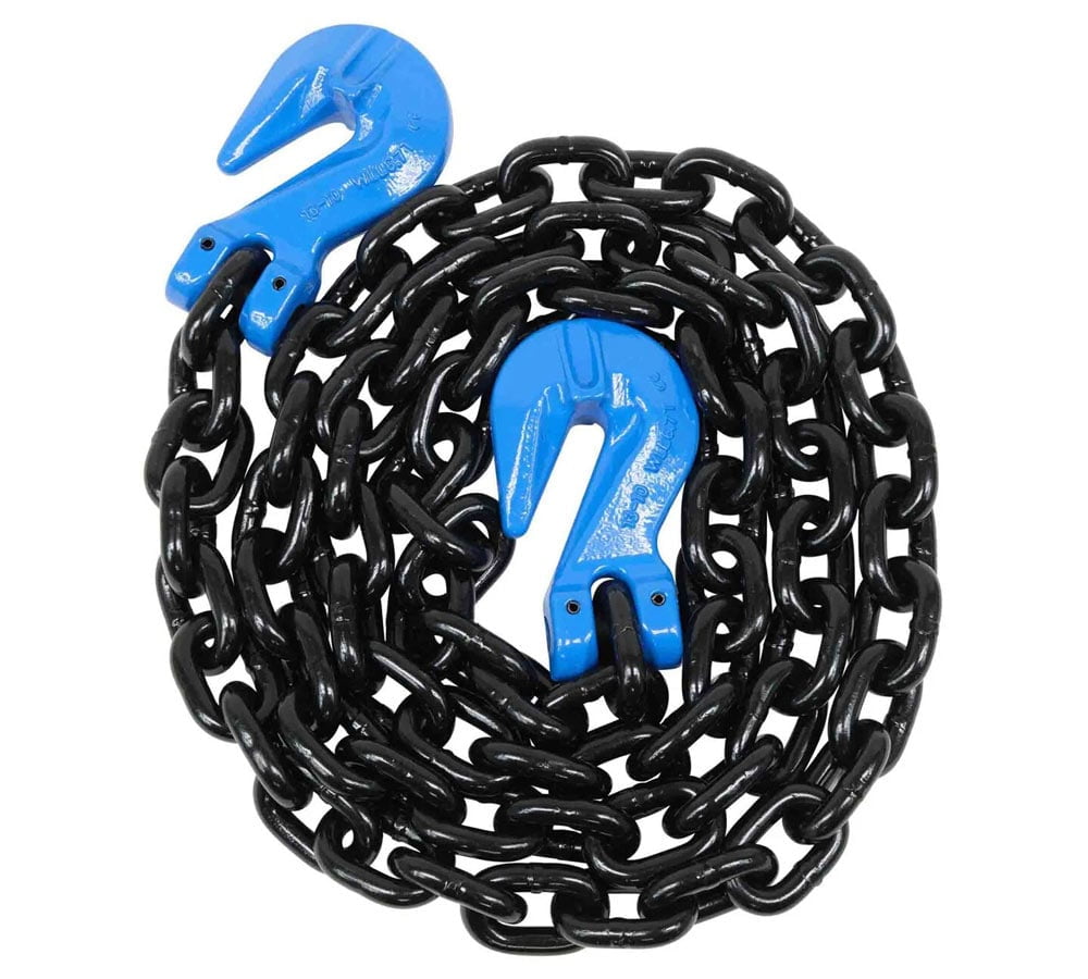 1/2" x 16' Grade 100 Transport Chain with G100 Grab Hooks, 15000 lbs ...