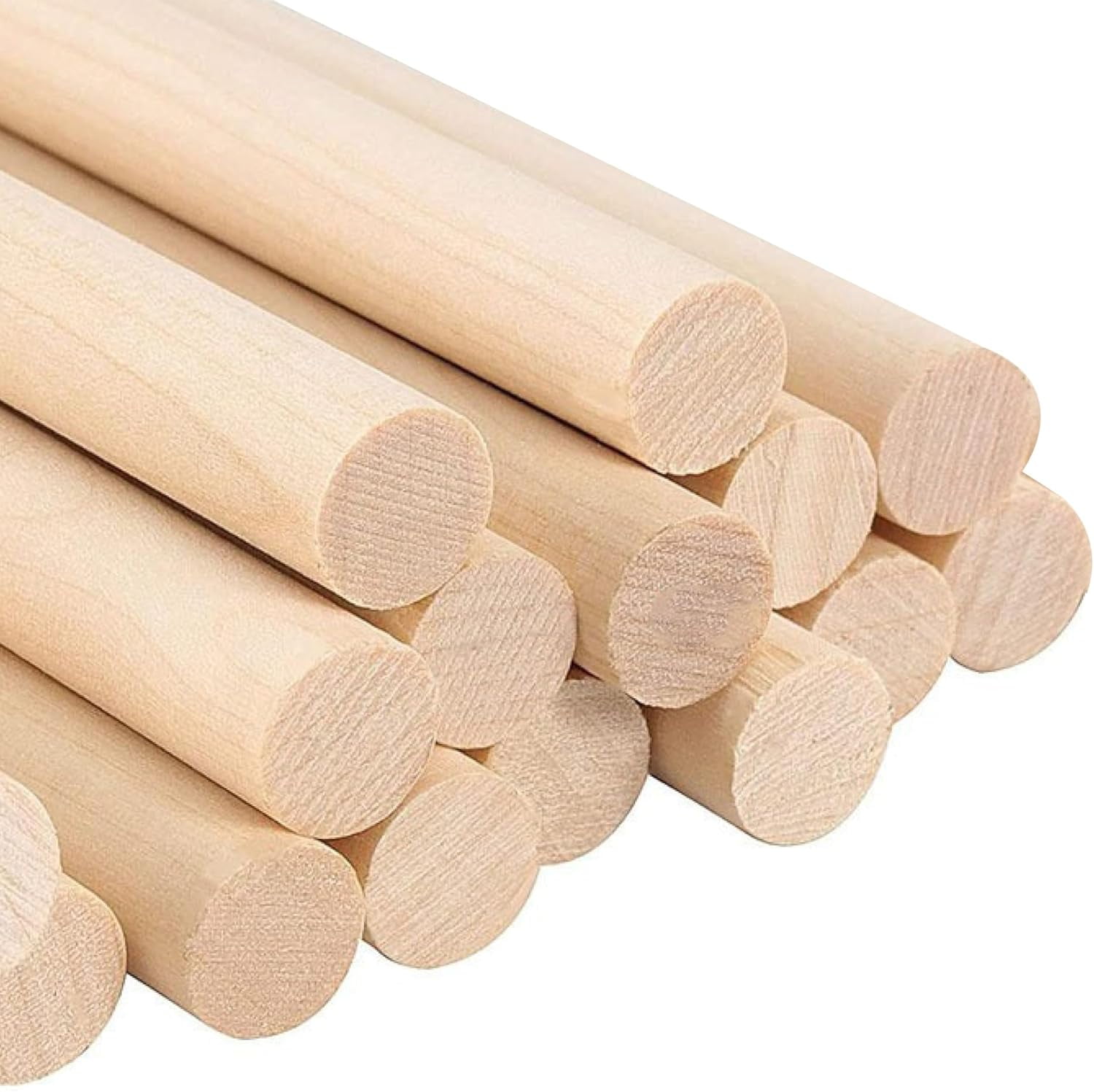 1/2" x 18" Wooden Dowel Rods Set - 25 Pack Birch Natural Thin Hardwood ...