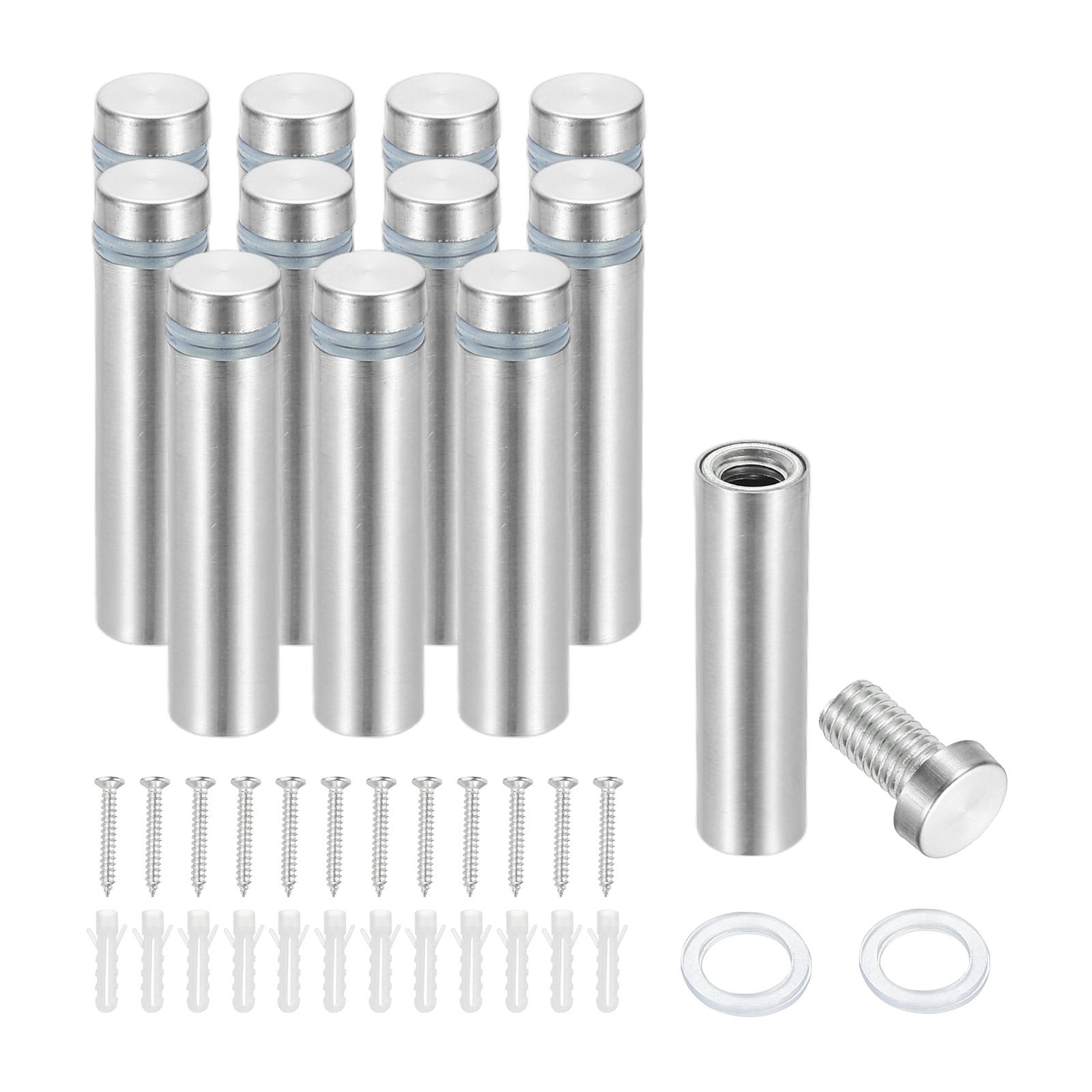 1/2" x 2" Standoff Screws, 12 Pack Stainless Steel Wall Mount Sign ...