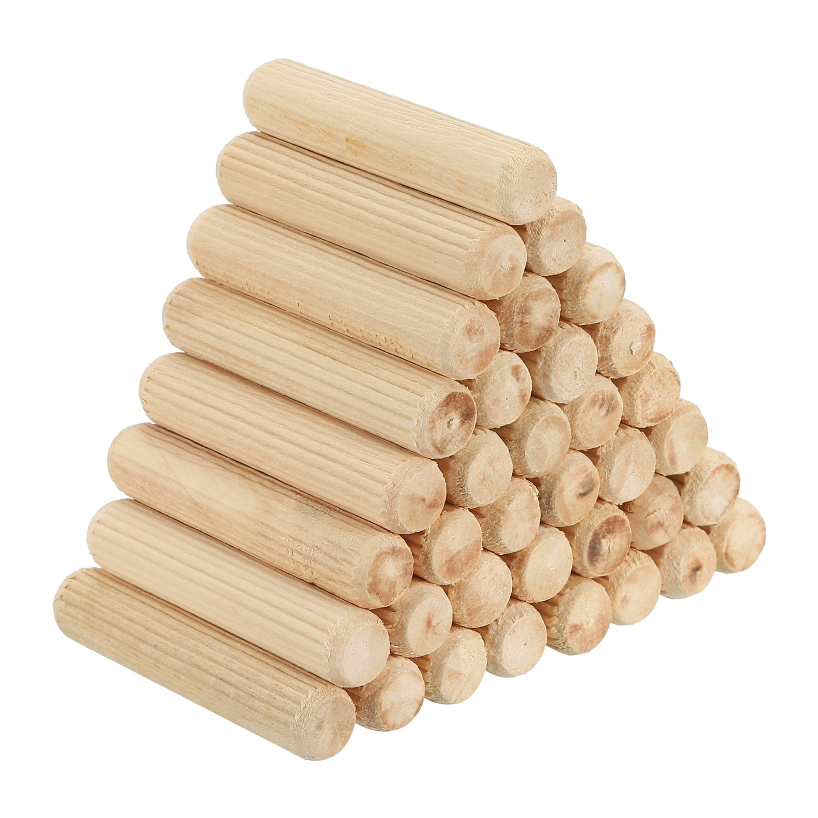 1/2" x 2" Wood Dowel Pins Fluted Wooden Dowels for Furniture Projects ...