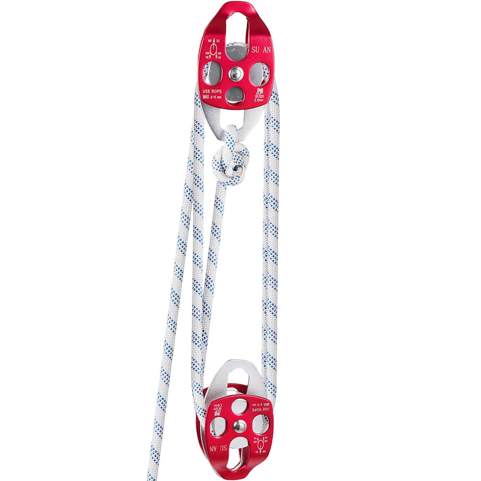 1/2" x 200FT Twin Sheave Block and Tackle - 7700LBS Capacity Double ...