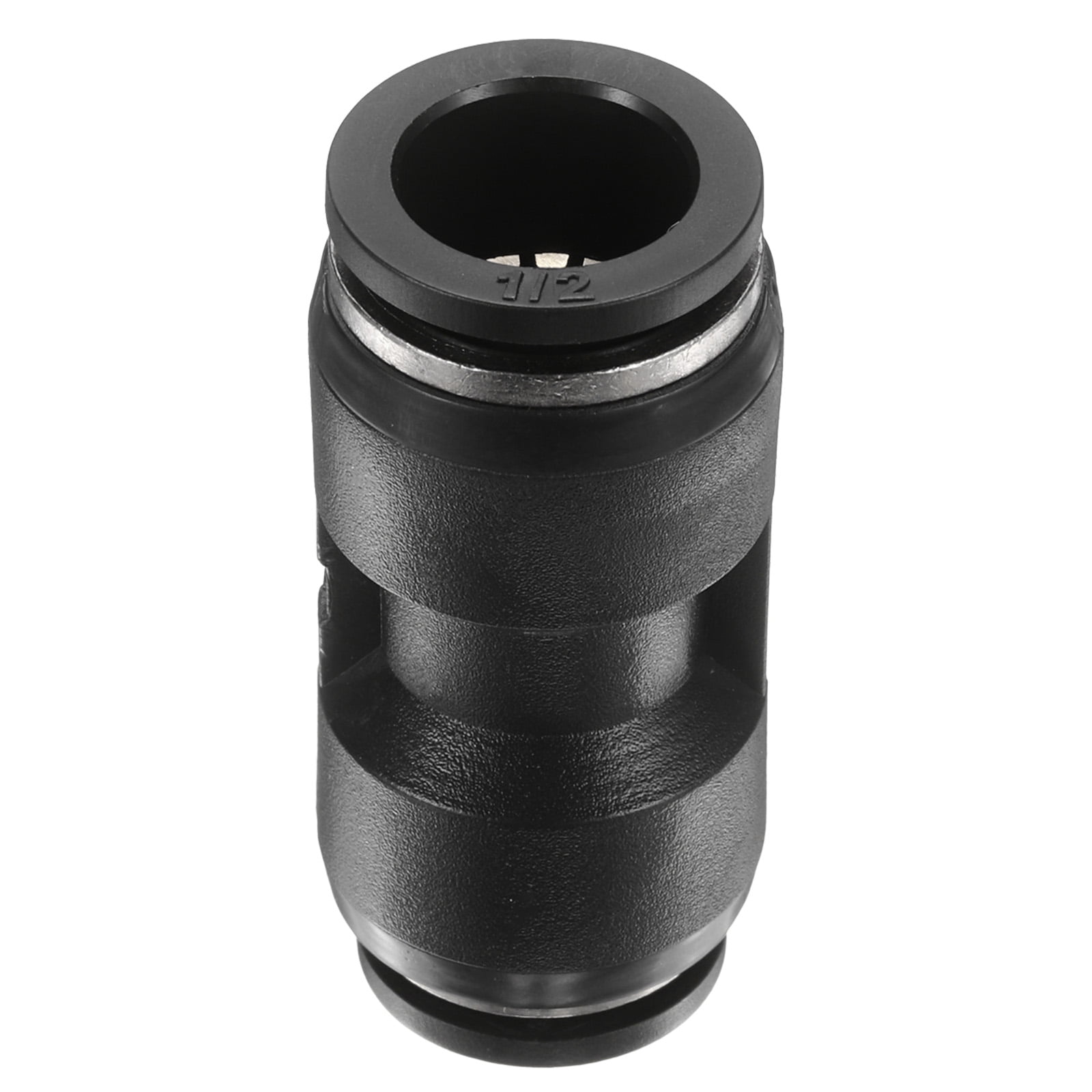 1/2" x 3/8" Pneumatic Push to Connect Fittings Straight Union, Black ...