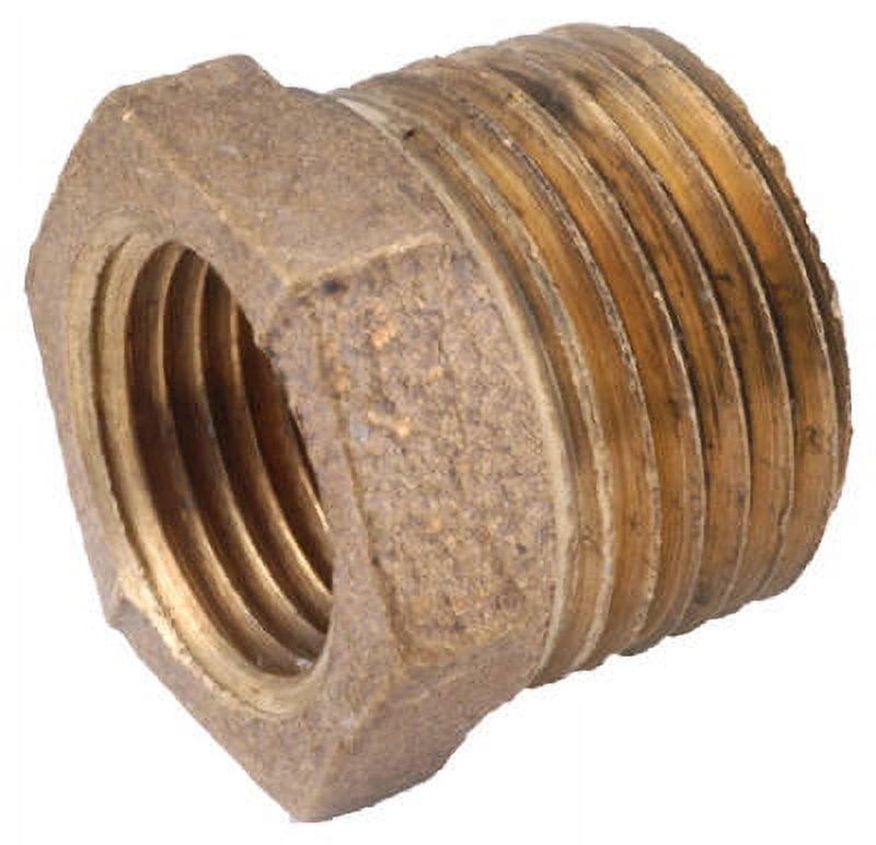 1/2" x 3/8" Rough Brass Hex Reducing Bushing Lead Free Compliant Produ ...
